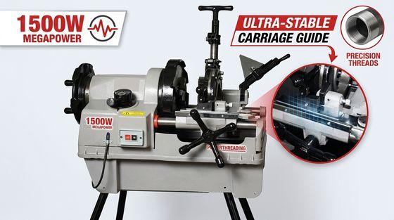 Pipe threading machine on construction site