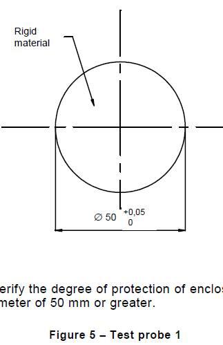 IEC61032는 6 진입 보호 시험 장비 구체 테스트 프로브 1시를 그림으로 나타냅니다