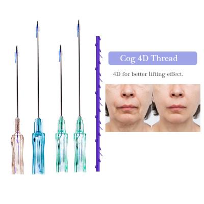 Cina filo di sollevamento tagliente della Corea di effetto di fio del dente duraturo assorbibile mesotherapy 19g 100mm di pdo 4d ultra in vendita