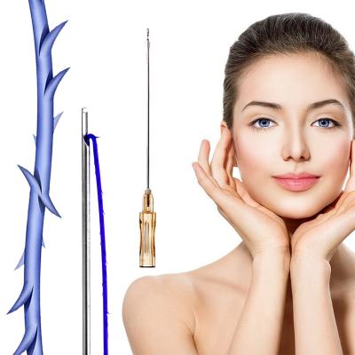 Cina cannula antinvecchiamento L smussata dente 4D 21g 90mm dell'ascensore del filo di pdo della siluetta di polidioxanona fio de sutura di migliori prezzi singola in vendita