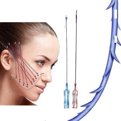 Cina i distributori commerciali di certificazione della sutura di lifting facciale hanno voluto il filo assorbibile la L il dente smussato 21g 90mm di pdo dell'ascensore della cannula 4d con Ce in vendita