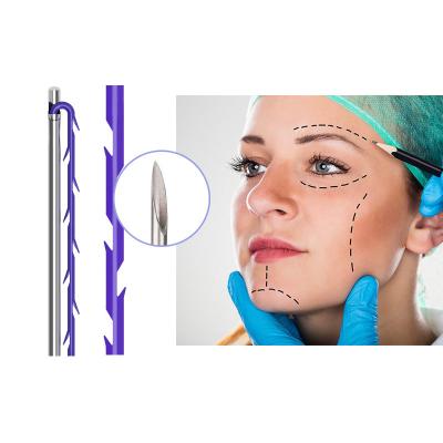 Cina pdo assorbibile mesotherapy del filo di lifting facciale di polydioxanone che stringe incastonatura infilando il filo del modanatura del cono in vendita
