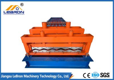 China Orange color steel glazed tile roll forming machine PLC control automatic made in china long time service for sale