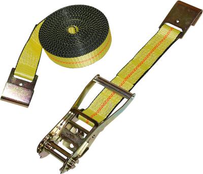 China Yellow Ratchet Tie Down With Flat Hook for sale