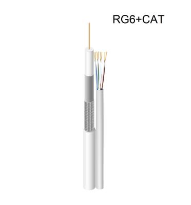 Cina Rame di rame ibrido della guaina RG6 CAT5E AWG24 del PVC del cavo a fibre ottiche del CCA in vendita