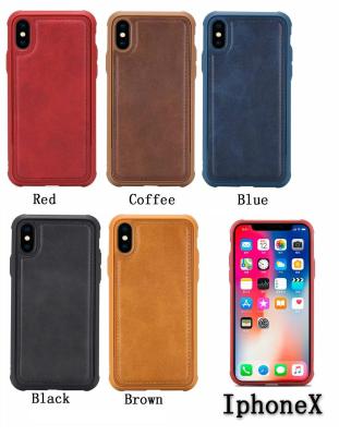 China iPhone Leather TPU Anti-drop Protective Multi-colored Case for sale