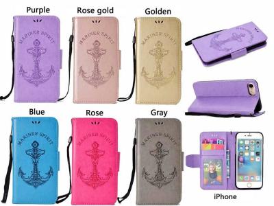 China Embossed Mermaid Mariner Spirit Leather Wallet Case for iPhone for sale