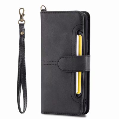 China Samsung Galaxy S9 Multifunction Removable Leather Wallet Case with Card Slot and Wristlet Strap for sale