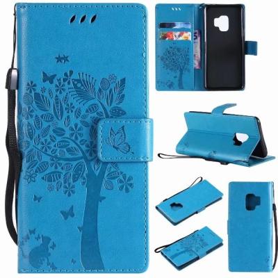 China Samsung S9 Wallet Flip Leather Case Cover with Lucky Tree Embossed for sale