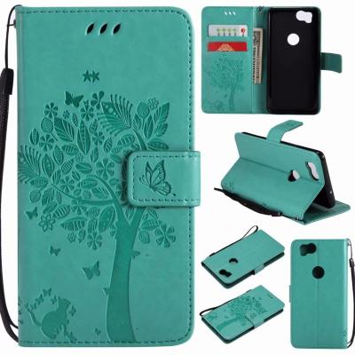China Pixel2 Wallet Flip Leather Case Cover with Lucky Tree Embossed for sale