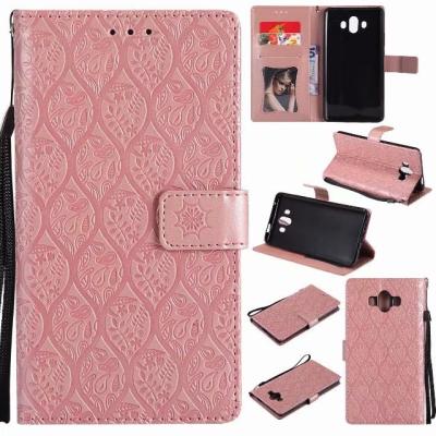 China Huawei Mate 10 Leather Protective Case with Flower Embossed Pattern for sale