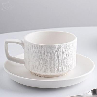 Chine Europe Design Porcelaine tasse à thé et soucoupe ensemble texture de pierre Nordique cappuccino tasse ensemble à vendre