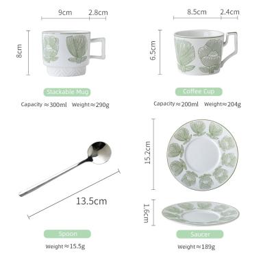 Κίνα Νέο Σχεδιασμό Custom Funny Handpainted Flower Pattern Κούπα Καφέ Κεραμική Κάτω Γυαλισμένα Κεραμικά Κούπες Καφέ Wholesale 300ml προς πώληση