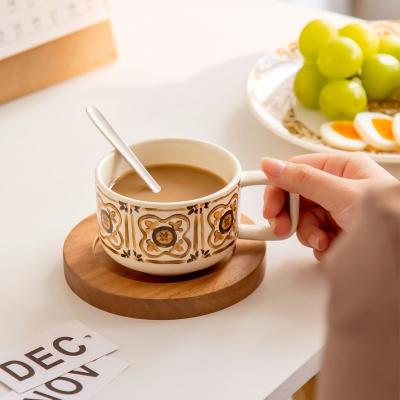 Chine Coupe de café turque de 200 ml avec soucoupe et assiette de thé en céramique vintage à vendre