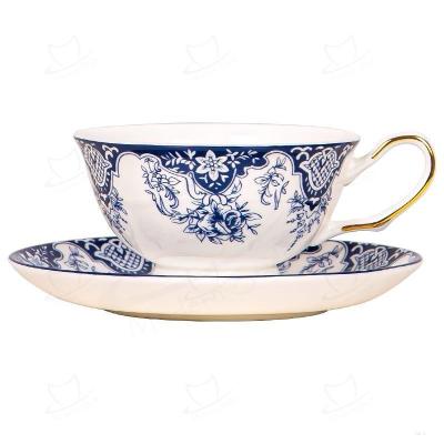 Chine Superbe tasse de thé en porcelaine bleu et blanc et soucoupes 200 ml pour cadeaux d'affaires à vendre