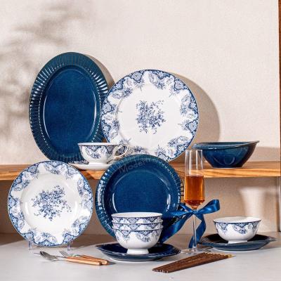 Chine Superbe tasse de thé en porcelaine bleu et blanc et soucoupes 200 ml pour cadeaux d'affaires à vendre