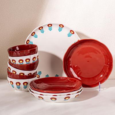 Chine Technique de cadeaux d'affaires sous porcelaine glacée Diner pour le festival du printemps rouge à vendre
