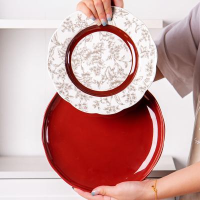 Chine Technique de cadeaux d'affaires sous porcelaine glacée Diner pour le festival du printemps rouge à vendre