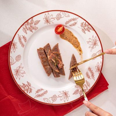 Chine OEM and ODM  Red Glaze Christmas Dinnerware Set Ceramic Bowl Porcelain Plate For Presents Occasion à vendre