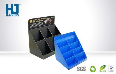 China Cajas de presentación decorativas de la cartulina acanalada del equipo del supermercado azules en venta