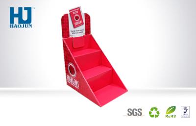 China As séries do vermelho 3 opor o cartão ondulado de dobramento de suporte de exposição para a promoção à venda