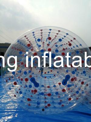 중국 1.0mm PVC/TPU 팽창식 원통 모양 롤러 물 공원을 위한 투명한 물 장난감 판매용