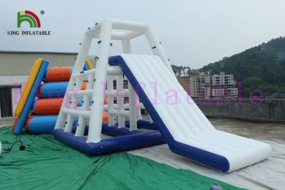 중국 관례 0.9mm PVC 파란/백색 팽창식 물 장난감/세륨 물은 물 공원을 위해 미끄러집니다 판매용