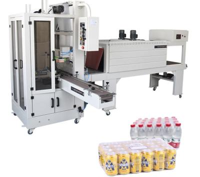 China Carton Packaging Type Semi Automatic Cuff Type Vertical Water Bottle Film Heat Shrinkable Packaging Machine for sale