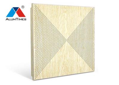 Cina Mattonelle acustiche perforate del soffitto del grano di legno per la decorazione contemporanea del salone in vendita