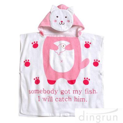 China OEM Super Zachte Gepersonaliseerde Katoenen Ponchohanddoeken Met een kap Vriendschappelijke Eco - Te koop