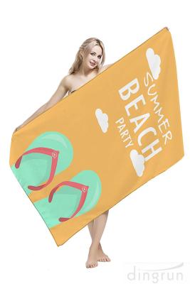 China Teste padrão impresso dado forma retângulo de toalha de praia de Microfiber para o banho dos esportes à venda