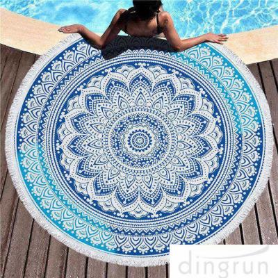 China Costume de múltiplos propósitos toalhas de praia impressas, cobertura redonda da praia com borlas à venda