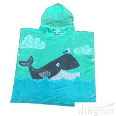 China Leuke Reactieve het Strandhanddoek Met een kap van de Dolfijnponcho Gedrukt voor Meisjes & Jongens Te koop