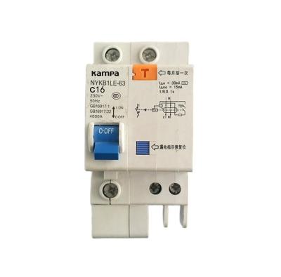 Cina Fase corrente 16a di Kampa Nykb1le-63 Rcbo 2 dell'interruttore del residuo di sicurezza in vendita