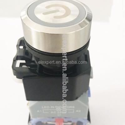 Cina il simbolo di potere del pulsante 22mm del metallo di 220vac 10amp Ip67 ha condotto il pulsante in vendita