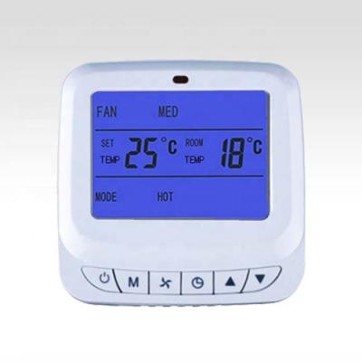 Cina Termostato intelligente di FCU dello schermo LCD di temperatura ambiente dell'esposizione e dell'agente investigativo in vendita