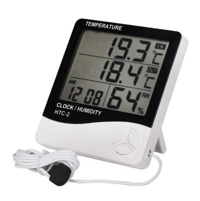 Cina Sveglia all'aperto dell'interno HTC-2 del termometro di Digital dell'igrometro di temperatura del tester elettronico LCD di umidità in vendita