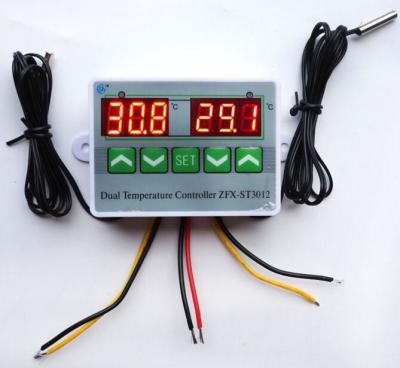 Cina Microcomputer doppio doppio di Thermostat Incubator Control del regolatore di temperatura del termometro di Digital LED della sonda di CA 220V 12V 24V in vendita