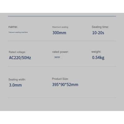 중국 지속가능한 220V/110V 진공 밀폐기 기계 가볍고 0.54 KG에 내구성 판매용