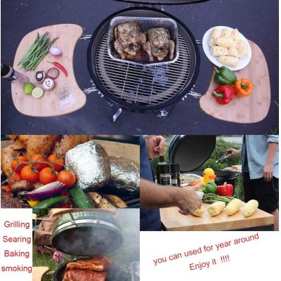 중국 카마도 큰 24 인치 바비큐 야외 석탄 BBQ 세라믹 녹색 색 달걀 갈매기 60 KG 판매용