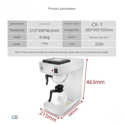 Chine Machine à café Espresso avec chauffage électrique et certification CE 1,6 kW de puissance à vendre