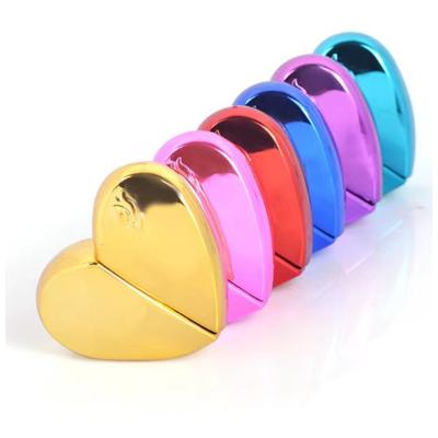 China Luxury 30ml Heart Shape Glass Perfume Spray Bottle With Painted Colors for sale