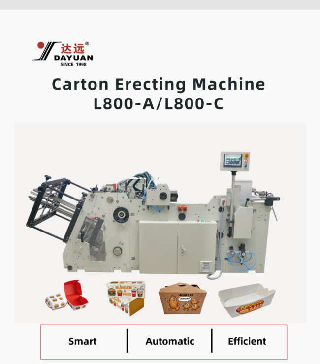 L800-A Fully Automatic Carton Erecting Machine in operation
