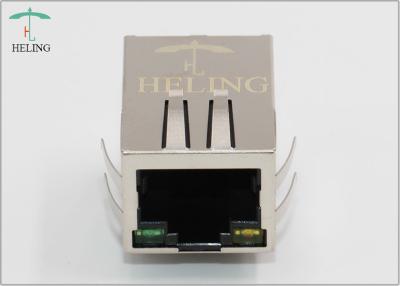 Chine À travers - l'entrée à angle droit de LAN Jack du bâti RJ45 de carte PCB de trou avec le doigt de LED/IEM tabulent vers le bas à vendre