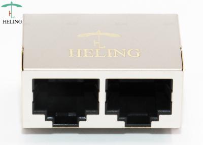 Chine 1 x 2 type à angle droit protégé par laiton de LAN Jack THT des ports RJ45 sans LED à vendre