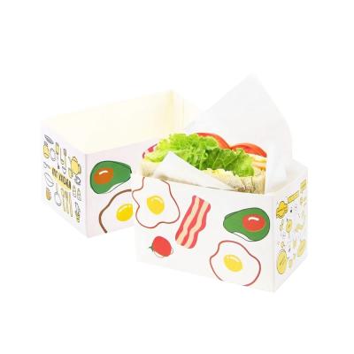 Cina Carta bianca di qualità alimentare Panetteria Dessert Sandwich Hamburgo Scatola per imballaggi ecologici in vendita