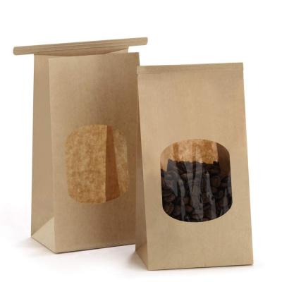 Cina Sacchetto di carta Kraft con finestra chiara per i chicchi di caffè stile di imballaggio di lusso in vendita
