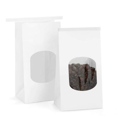 Cina Carta Kraft Fagioli di caffè Imballaggio Sacchetti di carta con vetrina trasparente PVC Personalizzata in vendita