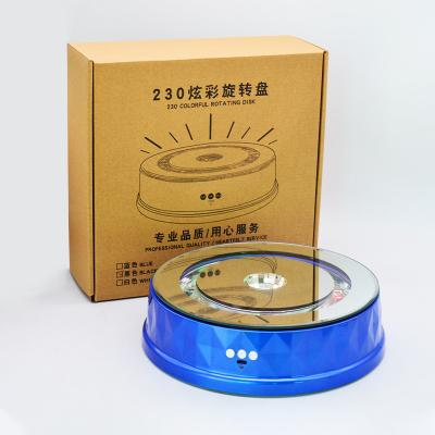 China 230cm Spinning Turntable Display Multi Color Led Lighted Rotating Display Stand for sale