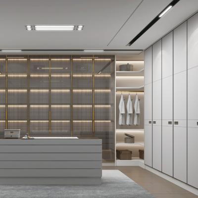 China Mjmhd CYLD-006 Shaker Style PVC Wardrobe Door, ENF Grade Particle Board, 22mm Thickness, Customizable Size, Modern Flat Panel with Aluminum Frame for Cabinet for sale